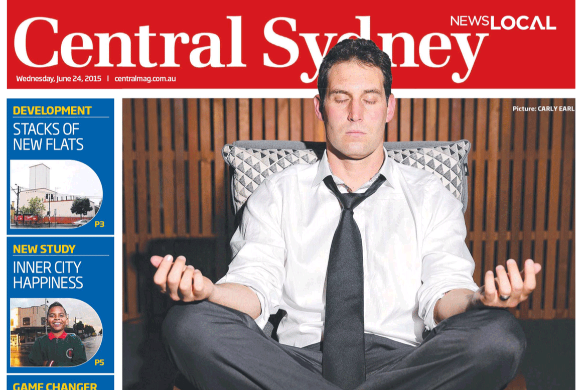 Front Cover of Central Sydney Magazine - Centred Meditation Australia